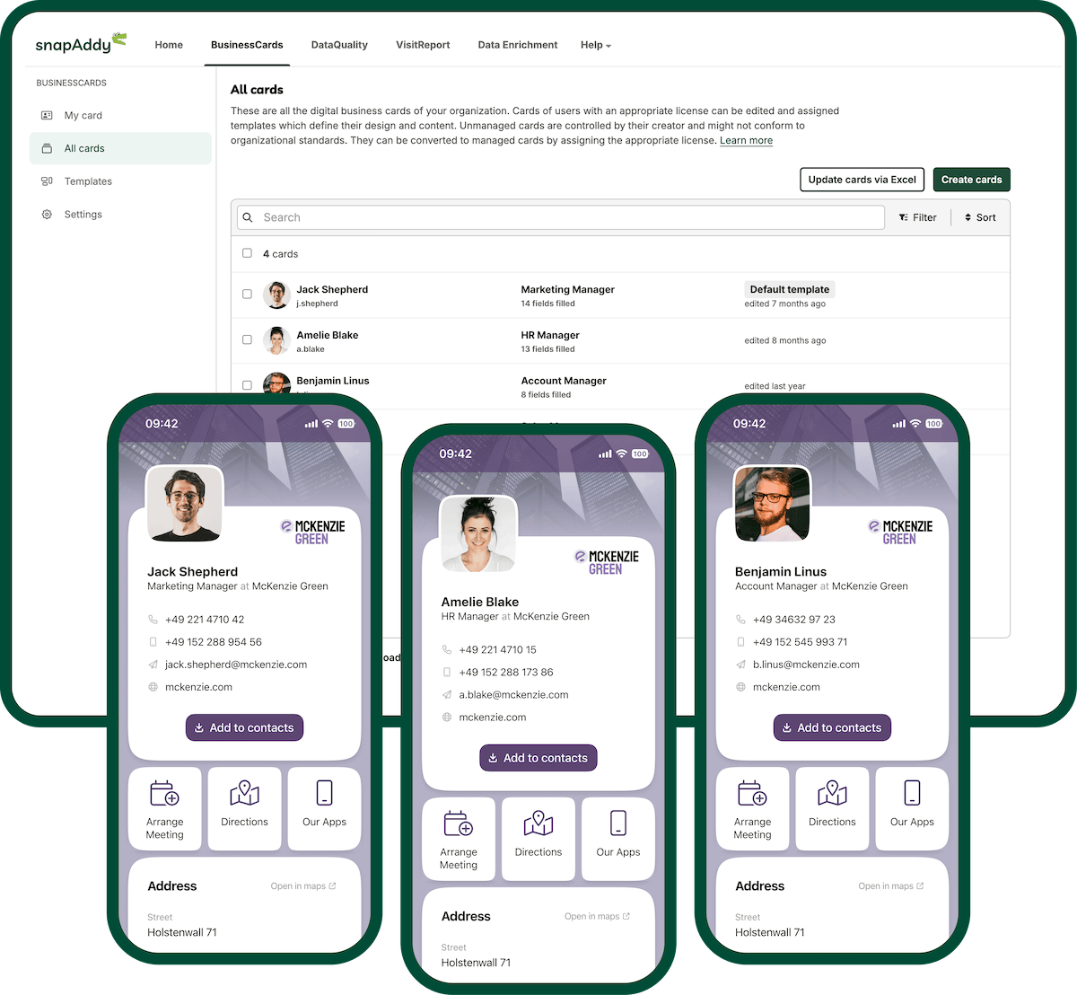 BusinessCards - the smart way to make contact | snapAddy